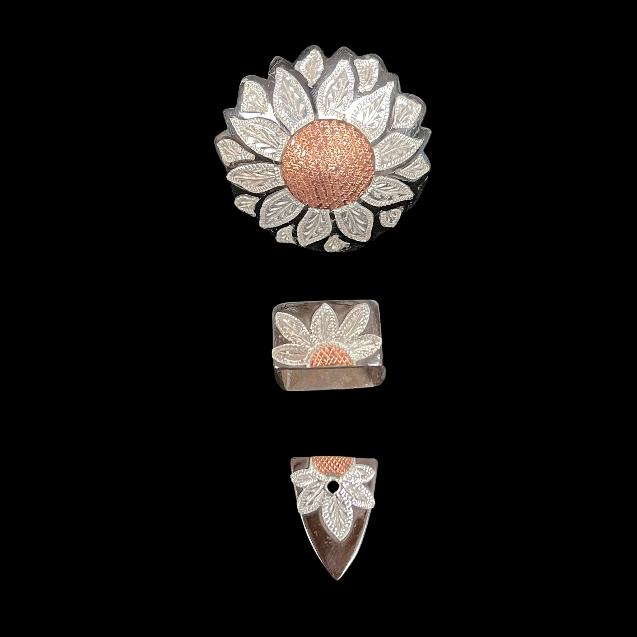 B/B Sunflower Concho Buckle Set | Heritage Horseman Supply