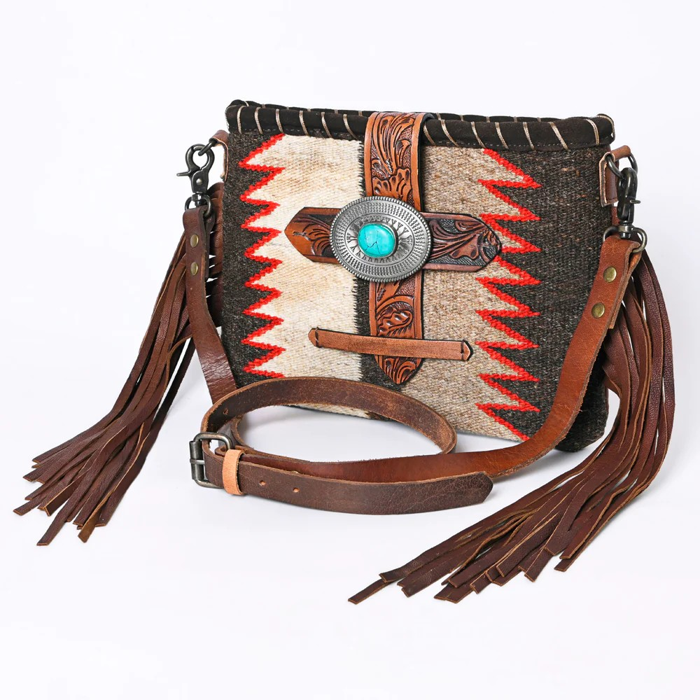 Crossbody Saddle Blanket & Leather Purse | Heritage Horseman Supply